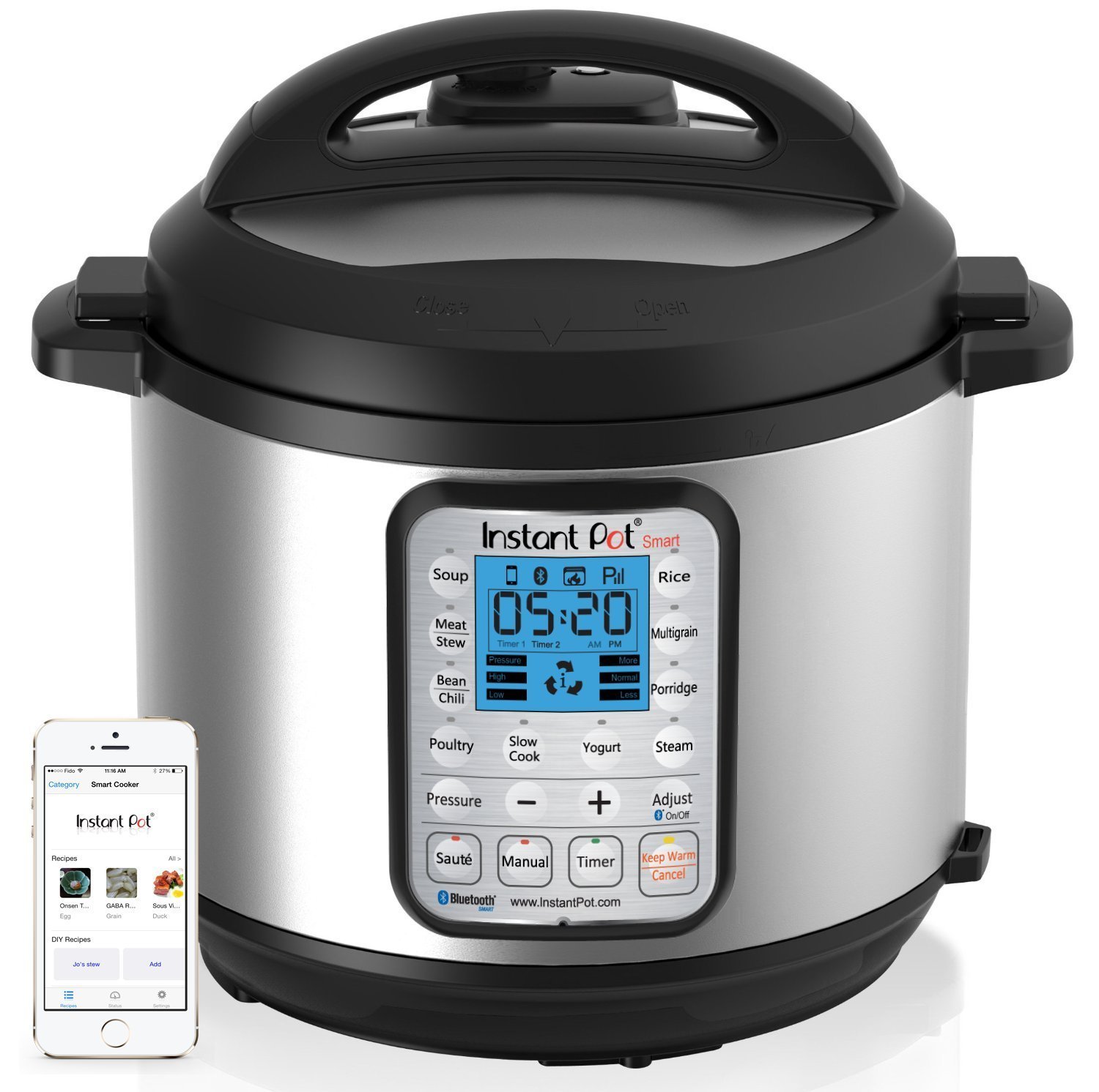 Instant Pot IP-Smart Bluetooth-Enabled Multifunctional Pressure Cooker ...