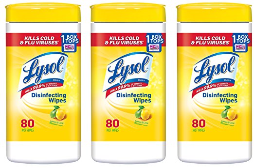 Lysol Disinfecting Wipes (3 packs of 80) $8.97