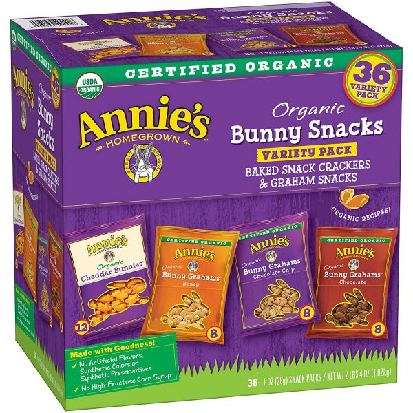 Annies Organic Variety Pack Snack Crackers & Cookies, 36 count $5.54