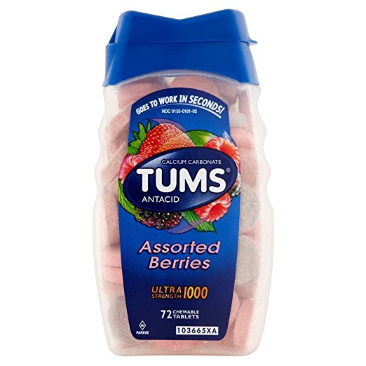 TUMS ULTRA STRENGTH 1000 ANTACID, ASSORTED BERRIES, 72 TABLETS $3.97