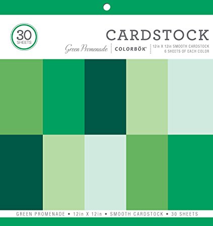 ColorBok Smooth Cardstock Paper Pad Green Promenade, 12" x 12" $5