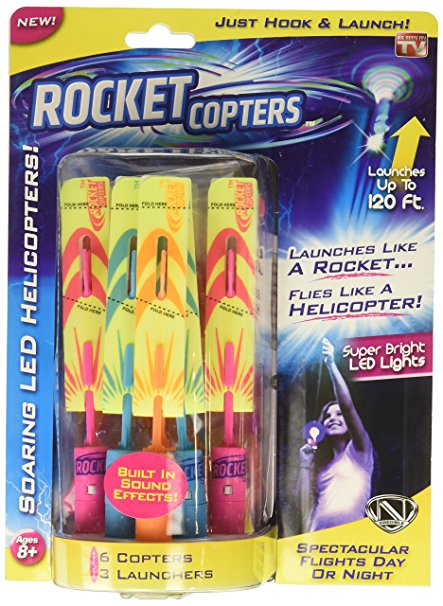 Rocket Copters - The Amazing Slingshot LED Helicopters - As Seen on TV $5