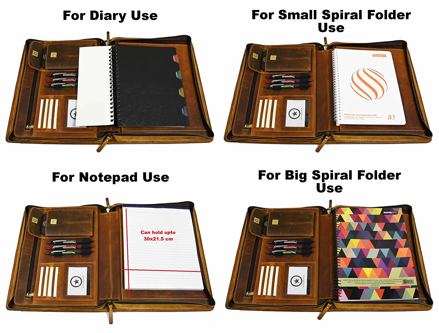 Premium Genuine Leather Business Portfolio and Professional Organizer ...