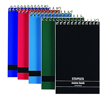 Staples Top Bound Memo Books, 3" x 5", 5/Pack $4.99