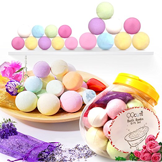 Bath Bombs Gift Set, 18 Family Spa Vegan Lush Fizzies with Natural ...