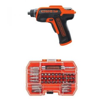 Black & Decker BDCS50C 4V Roto-BIT Storage Screwdriver with 42-Piece ...
