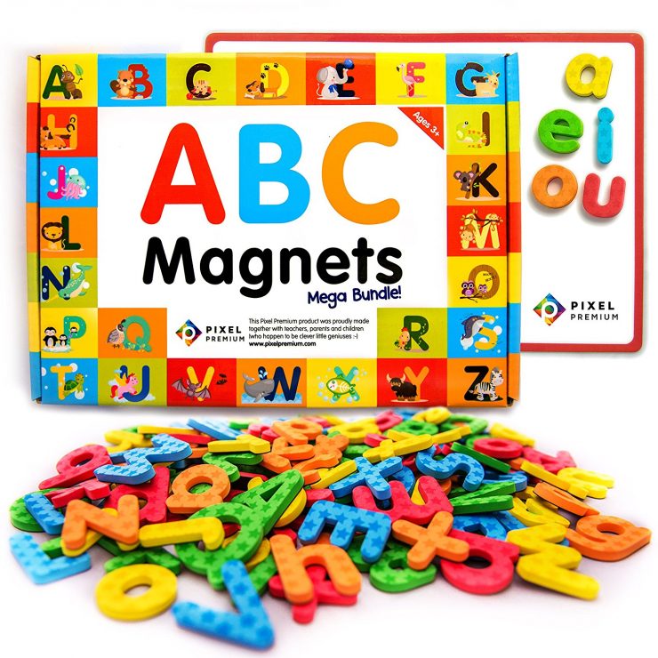 Pixel Premium ABC Magnets for Kids Gift Set - 142 Magnetic Letters $15.99