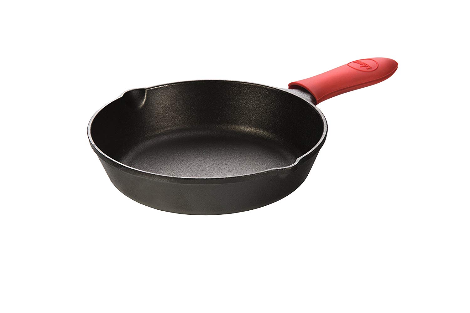 Lodge Cast Iron Skillet with Red Mini Silicone Hot Handle Holder, 8 ...
