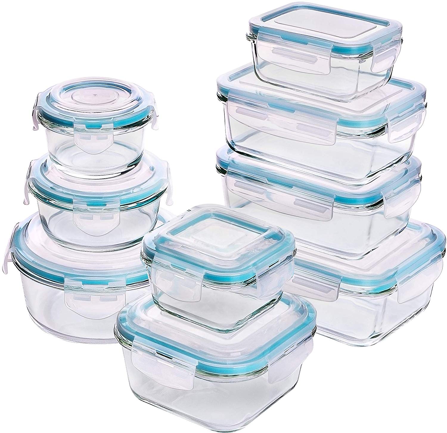 Utopia Kitchen Glass Food Storage Container Set - 18 Pieces (9 ...