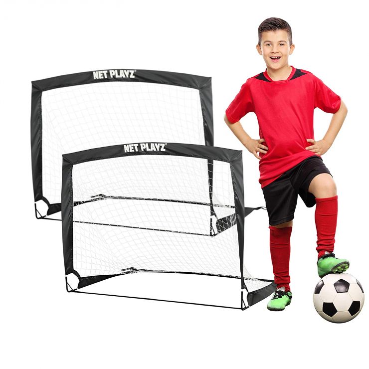 NET PLAYZ 4ftx3ft Easy Fold-Up Portable Training Soccer Goal, Set of 2 $25.99
