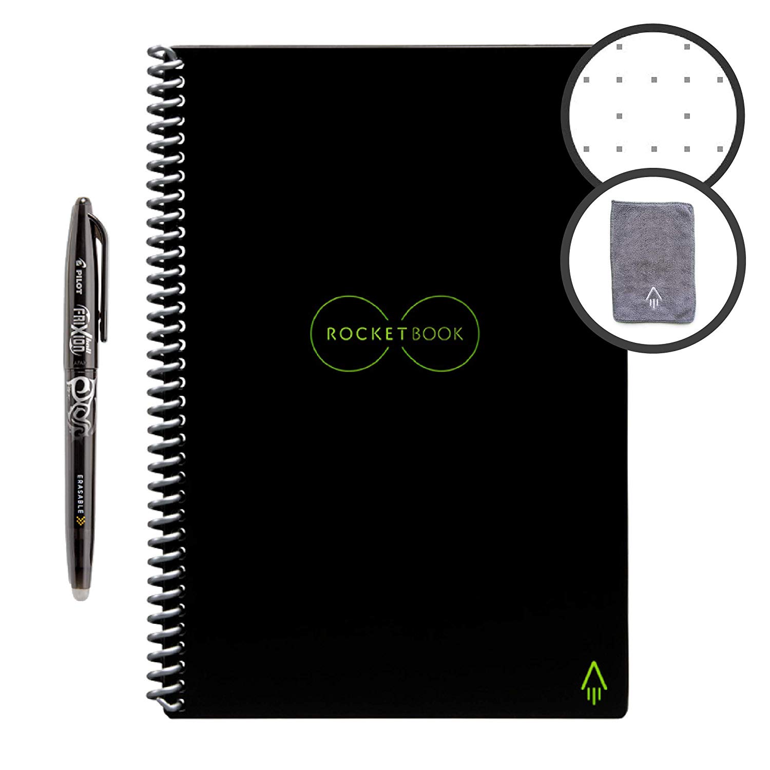Rocketbook Smart Reusable Notebook Dotted Grid Eco Friendly Notebook With 1 Pilot Frixion Pen