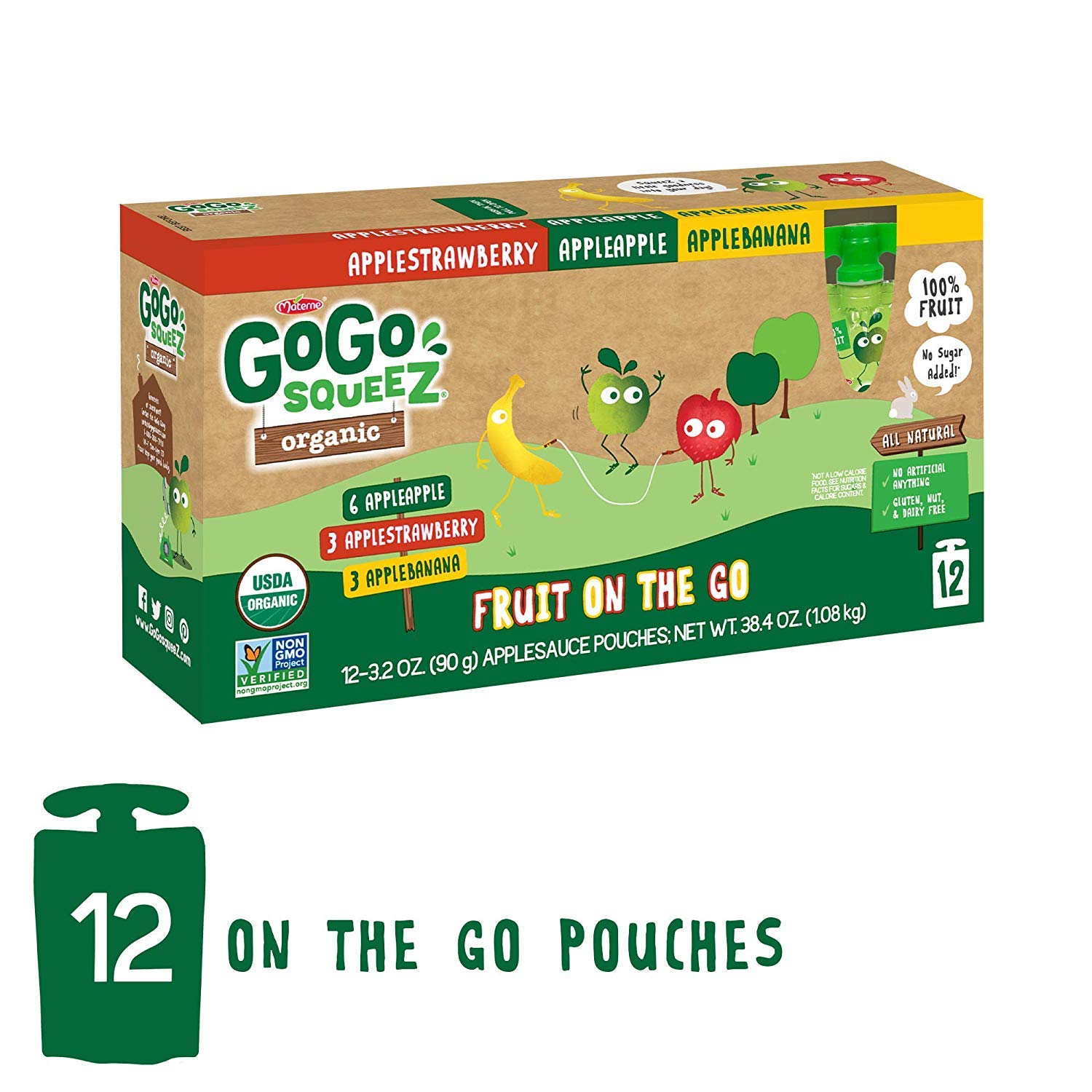 GoGo SqueeZ Organic Applesauce on The Go, Variety Pack (Apple/Banana ...