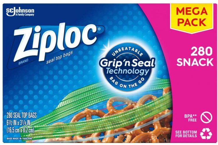 Ziploc Snack Bags with New Grip 'n Seal Technology, Ideal for Packing ...