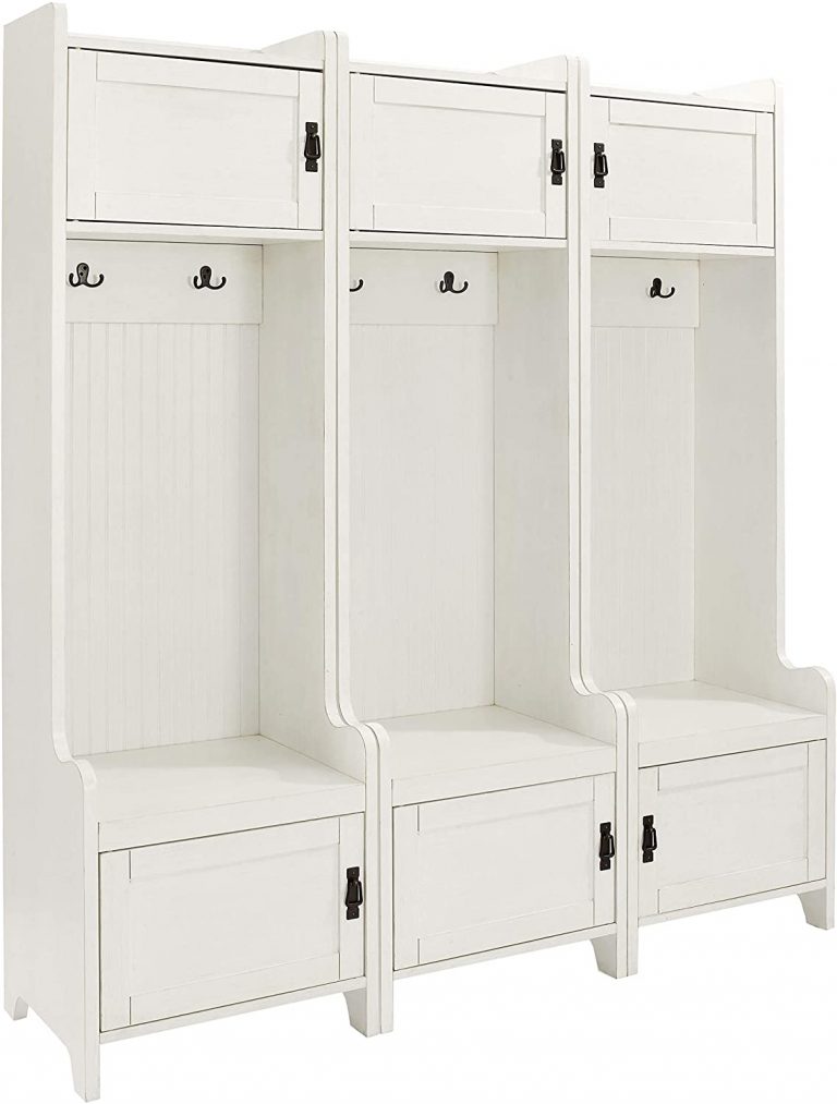 Crosley Furniture Fremont Tower Entryway Hall Tree with Storage (Set of ...