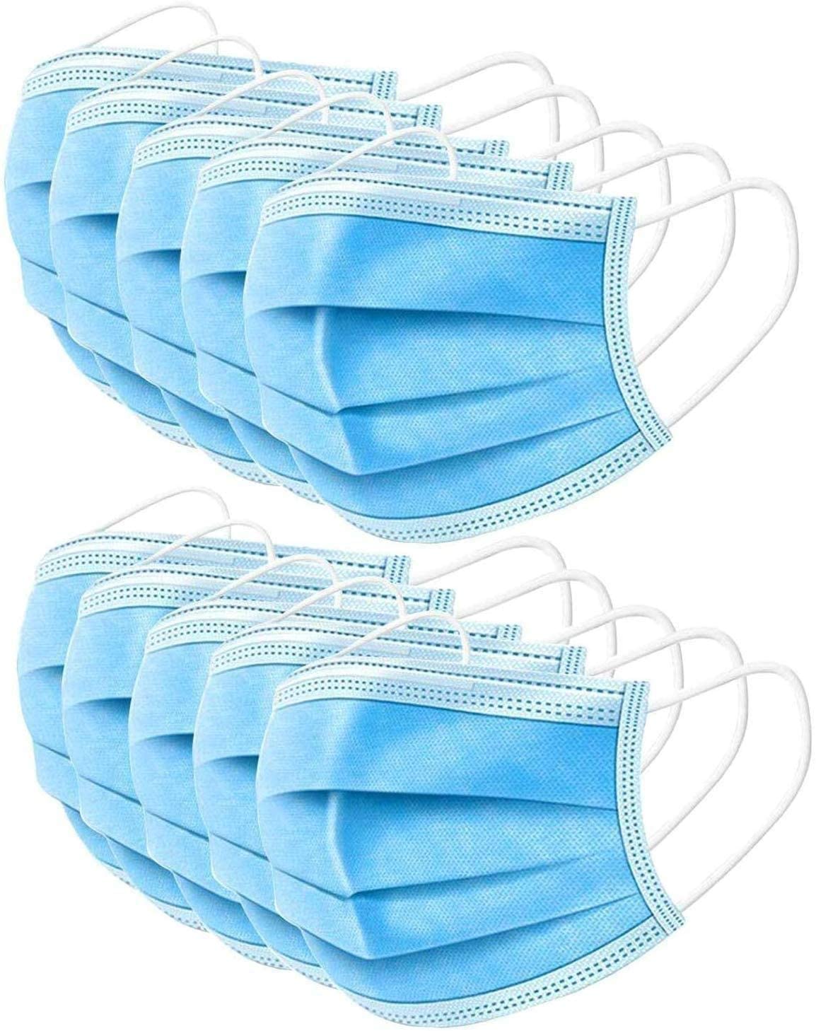 50 Pcs Industrial mask, blue disposable masks,personal Protection Dust ...
