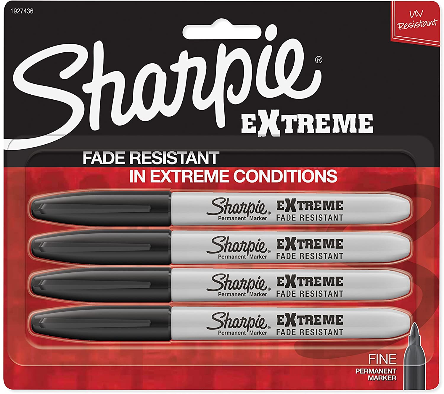 Sharpie Extreme Permanent Markers, Black, 4-Count $2.97