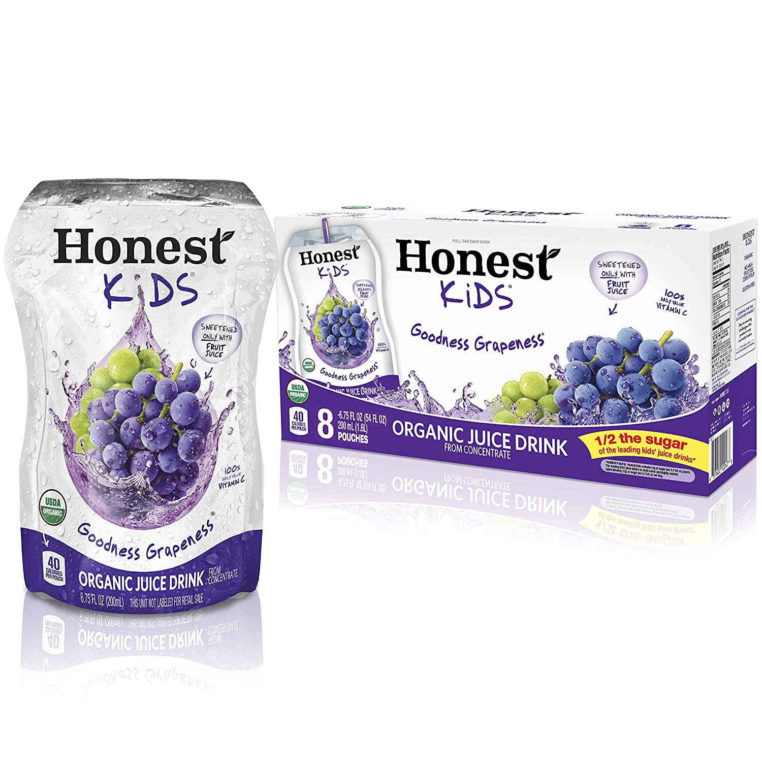 HONEST Kids Organic Juice Drink, Goodness Grapeness, 6.75 Fl. Oz ...