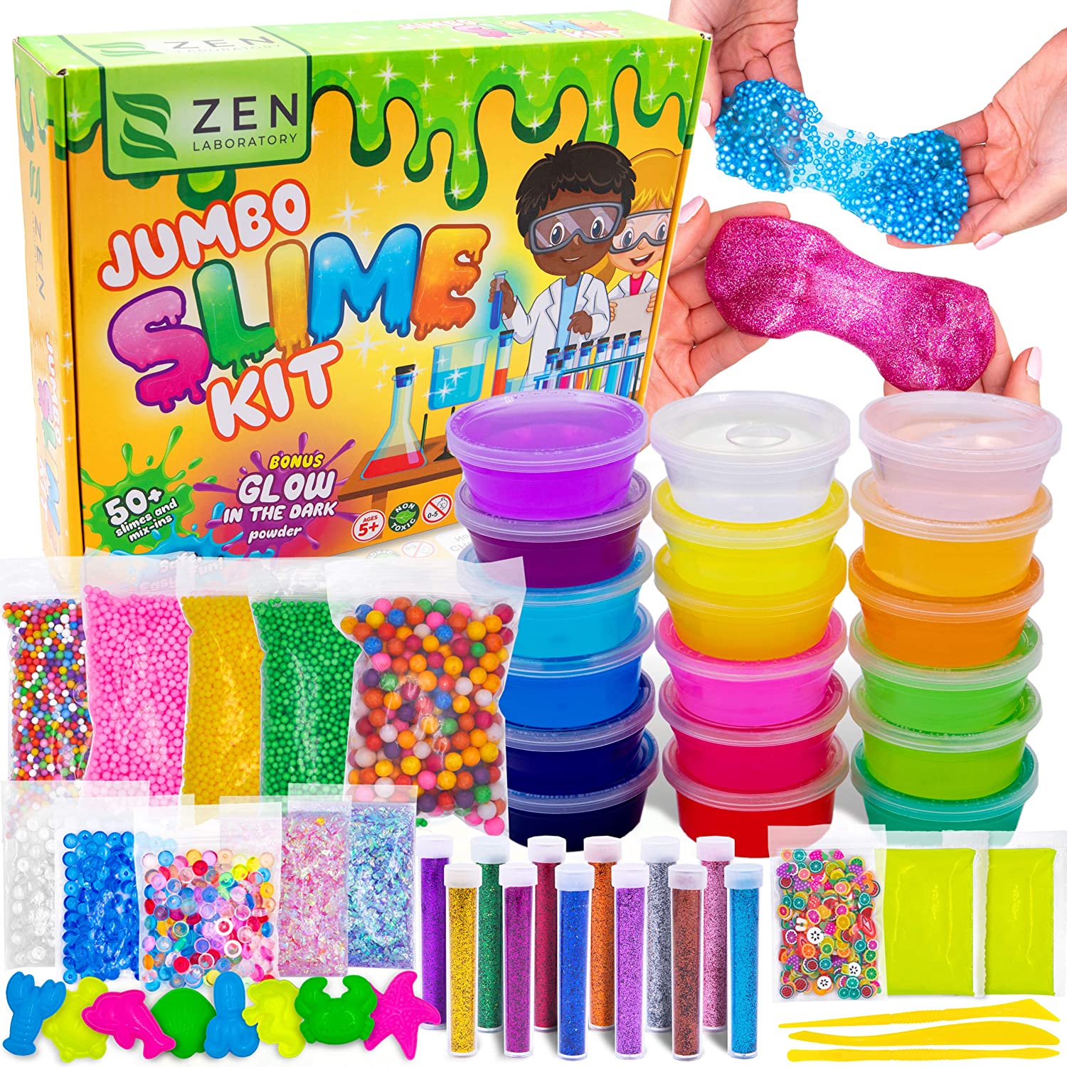 DIY Slime Kit for Girls Boys - Ultimate Glow in the Dark Glitter Slime ...