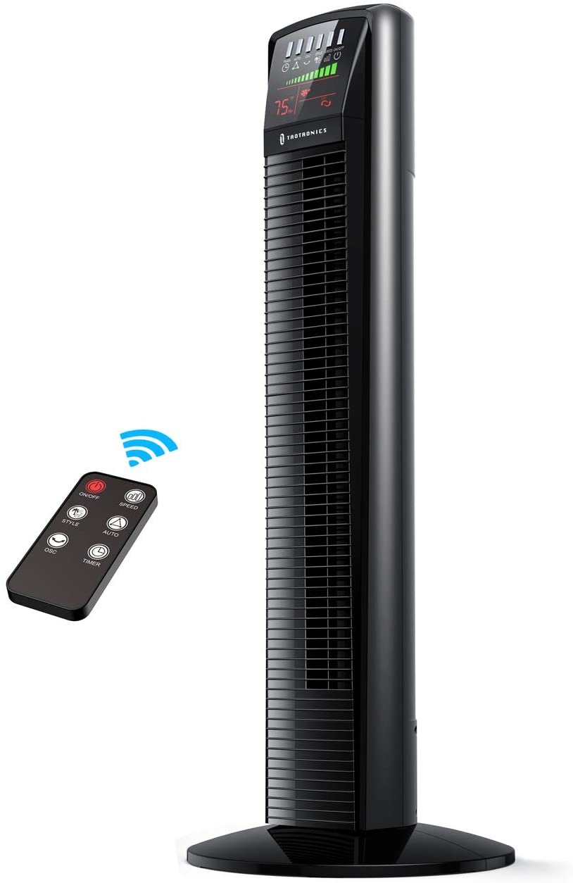 TaoTronics Tower Fan Oscillating Fan Powerful Floor Fan with Remote and ...