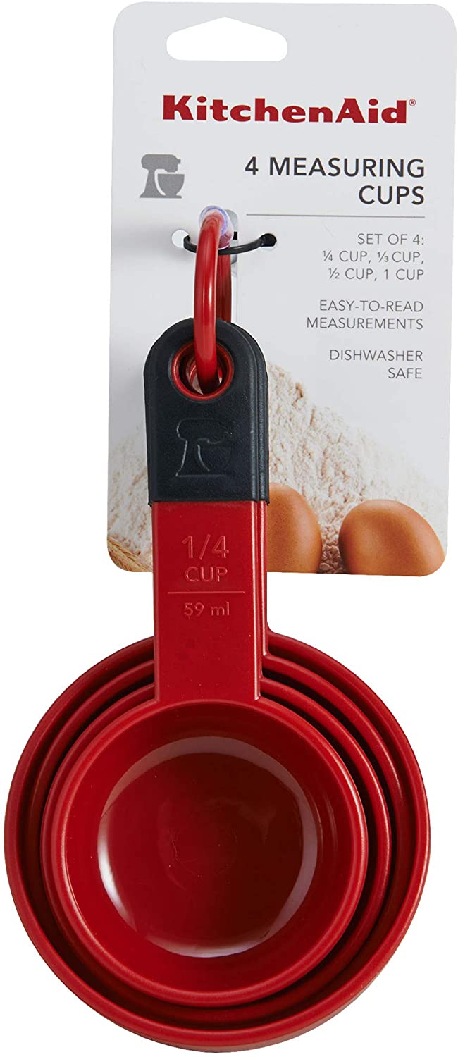KitchenAid Classic Measuring Cups, Set of 4, Red/Black $4.97
