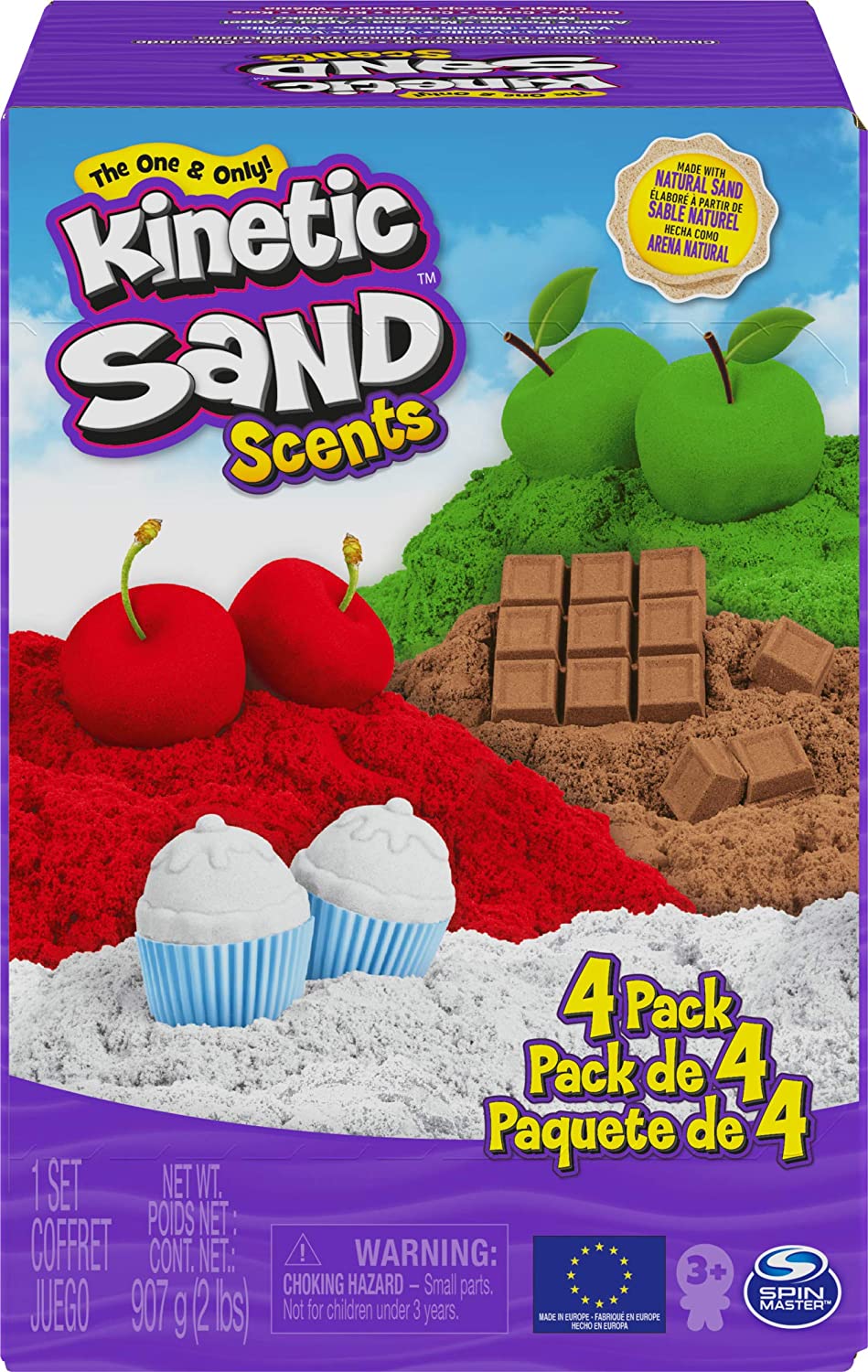 Kinetic Sand Scents, 32oz 4-Pack of Cherry, Apple, Chocolate and ...