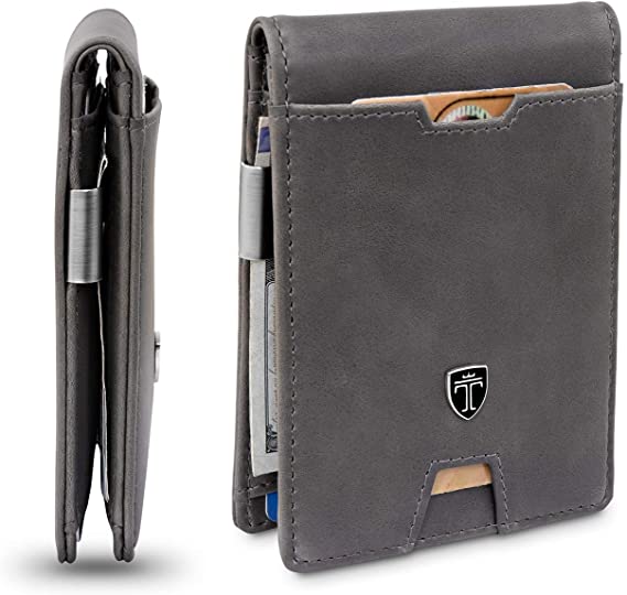 TRAVANDO Mens Slim Wallet with Money Clip AUSTIN RFID Blocking Bifold ...
