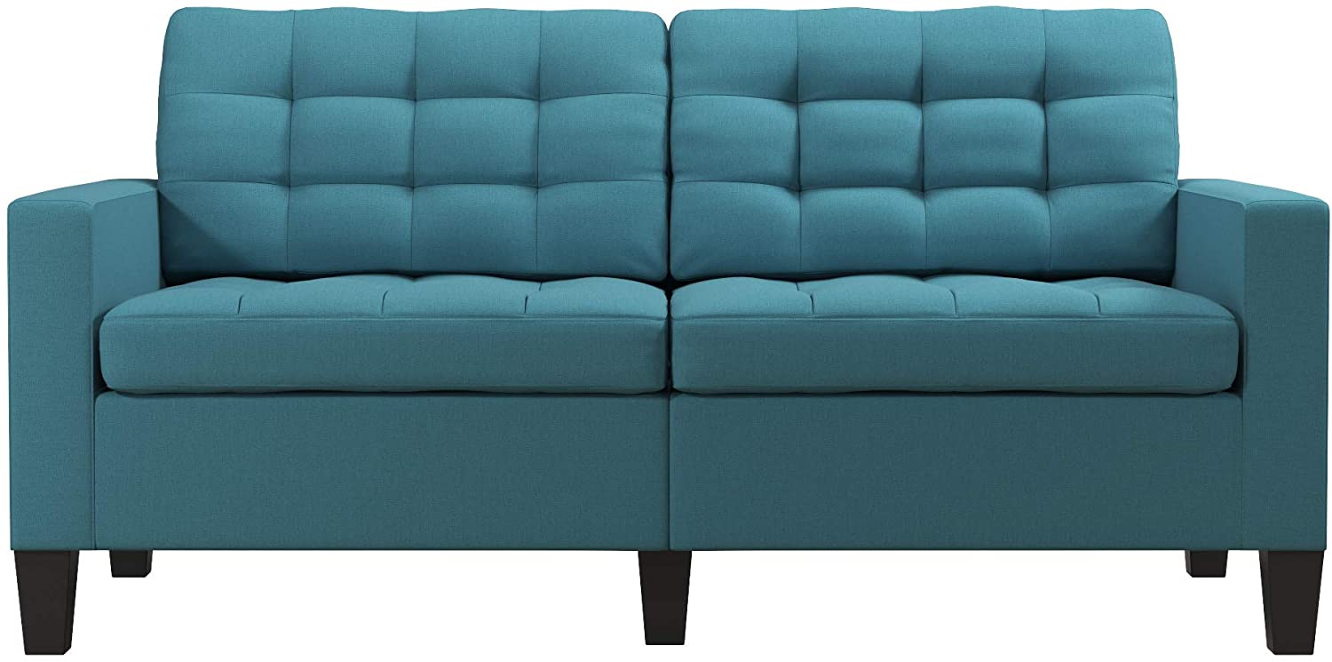 Dorel Living Emily Upholstered Sofa Couch Living Room Furniture, Teal $269
