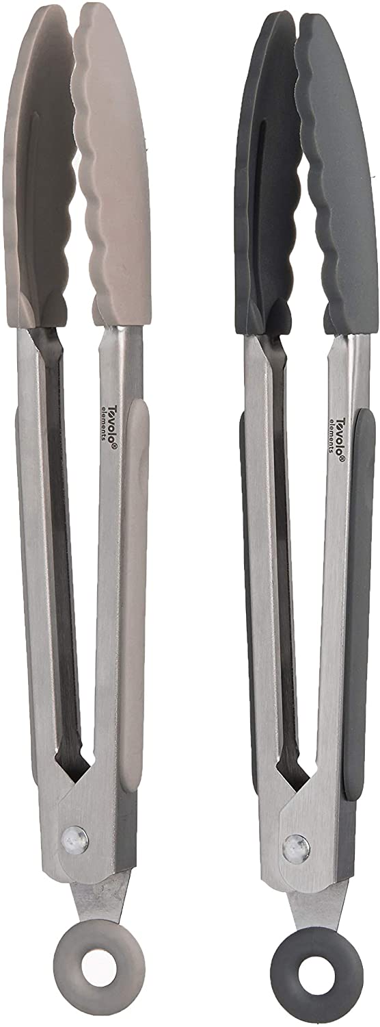 Tovolo Kitchen Cooking Mini Stainless Steel Tongs 7" with Silicone Grip ...