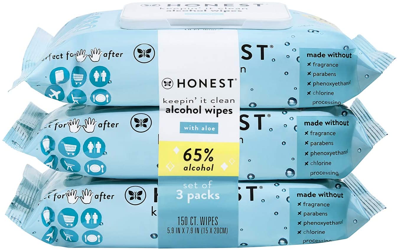 The Honest Company Sanitizing Alcohol Wipes, Unscented, 150 Count Only ...