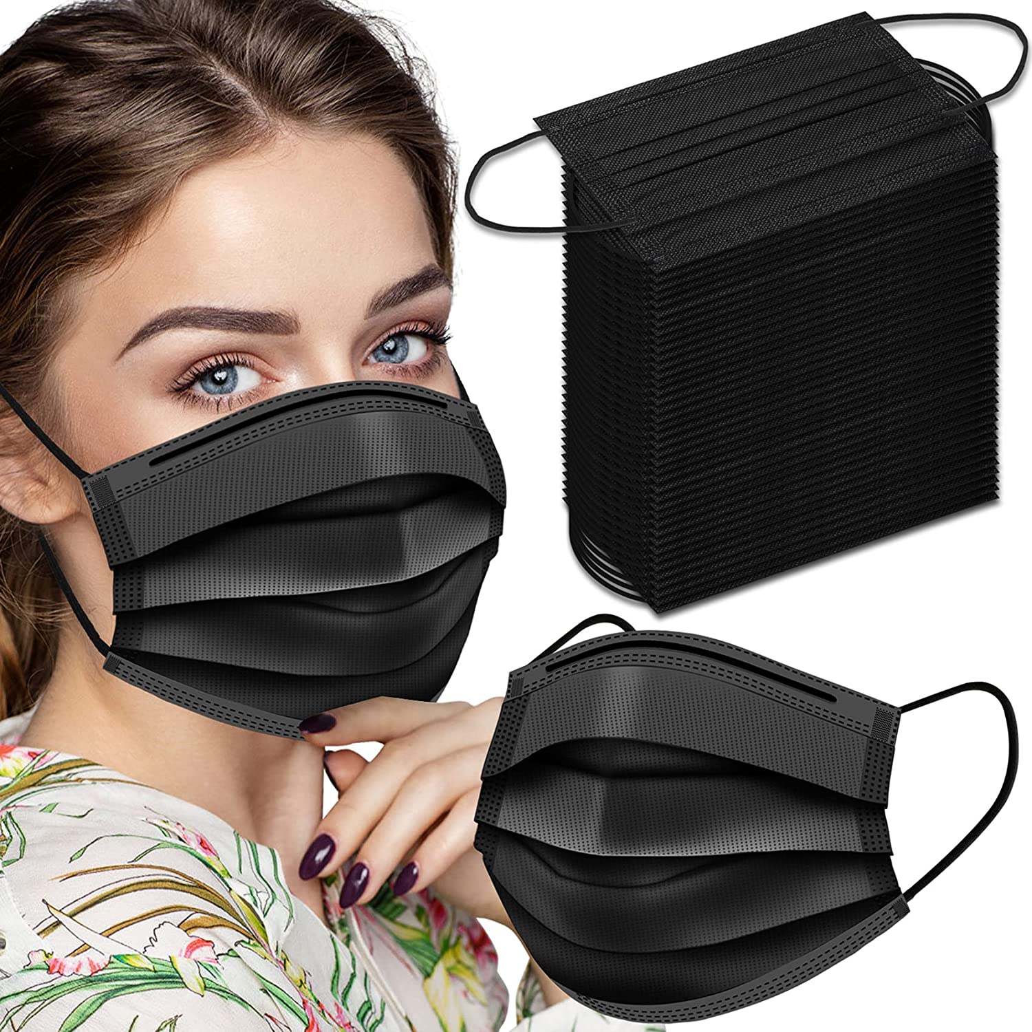 Black Disposable Face Masks, 100 Pack Only $3.60