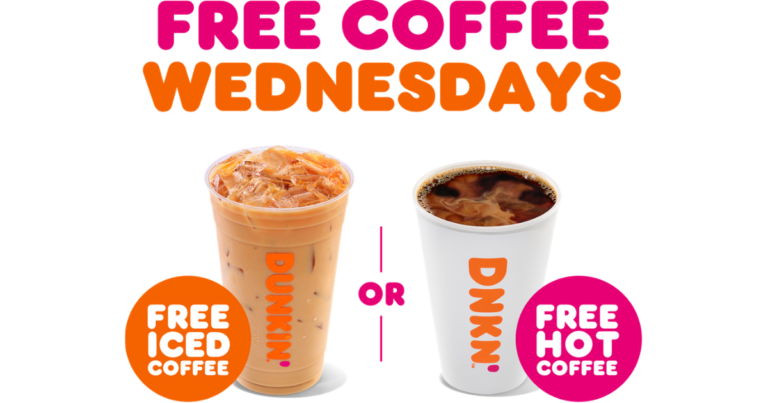 Thursday Freebies-Free Coffee Wednesdays at Dunkin