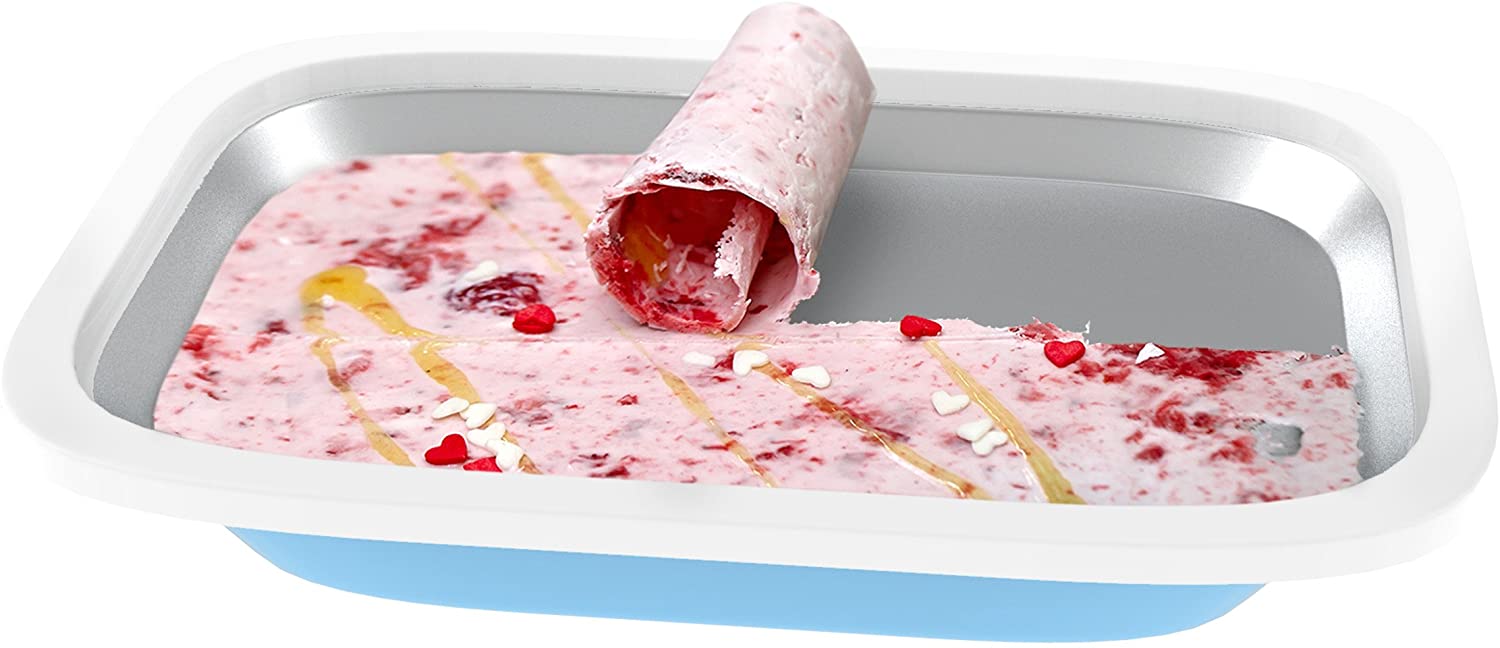 Pan with 2 Spatulas for Easy Homemade Rolled Ice Cream, Gelato, Sorbet ...