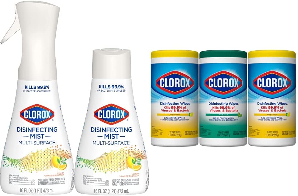 Clorox Cleaning Bundle - Clorox Disinfecting Mist Lemon and Orange ...