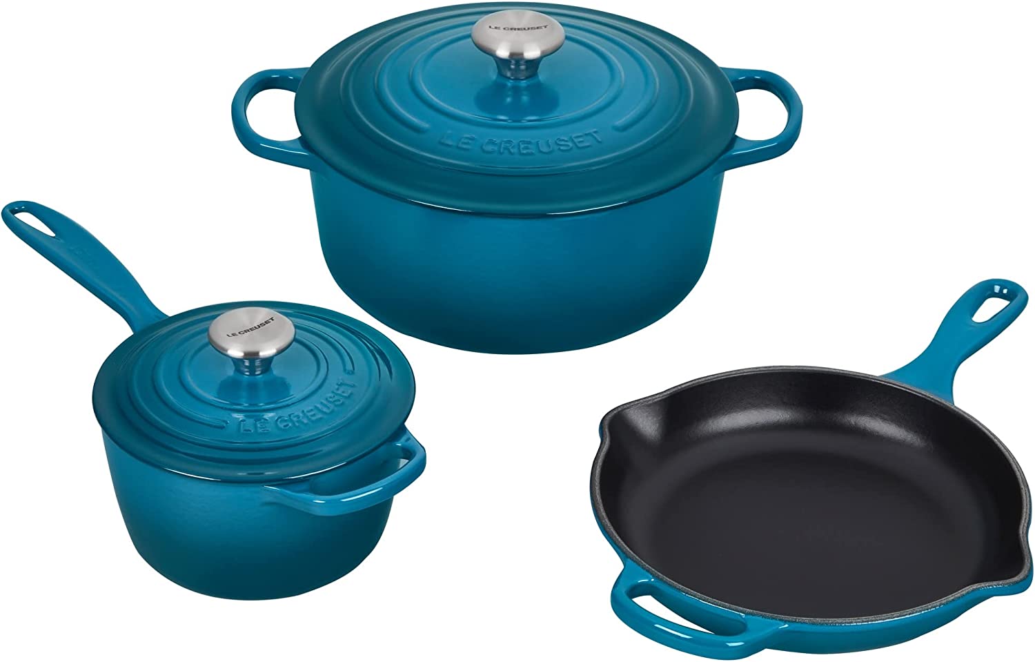 Le Creuset Enameled Cast Iron Signature Cookware Set, 5 pc. , Deep Teal ...