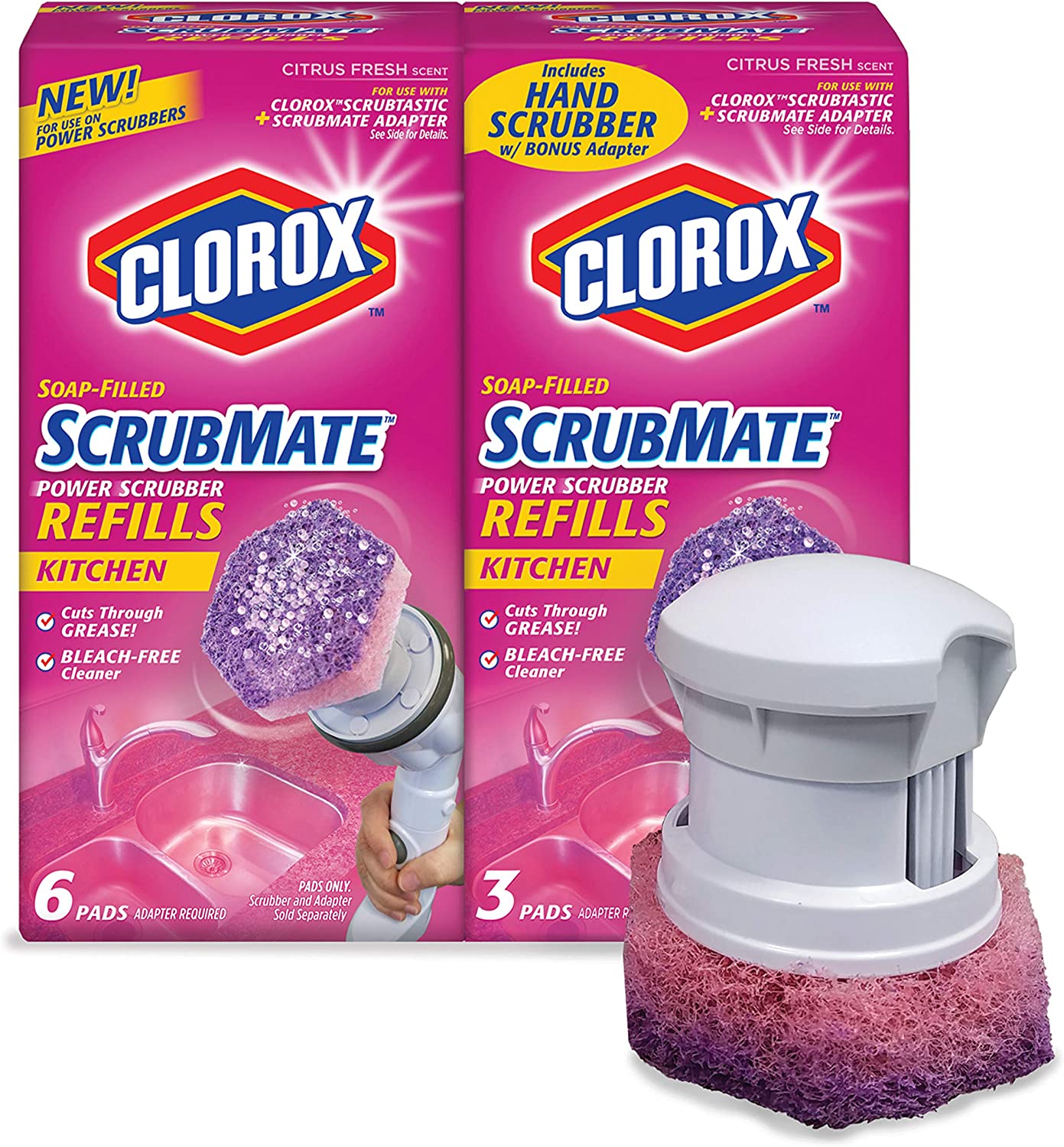 Clorox ScrubMate Handheld Kitchen Scrubber Combo Pack; Includes 9 ...