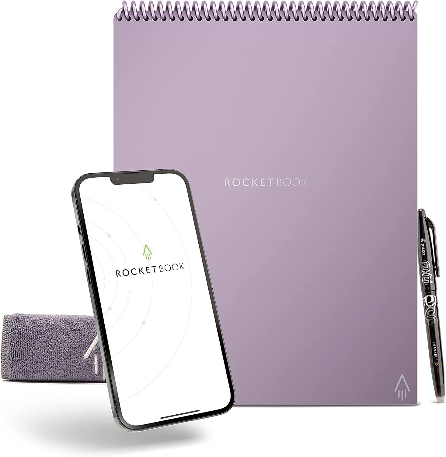 Rocketbook Flip - with 1 Pilot Frixion Pen & 1 Microfiber Cloth Included - Lightspeed Lilac ...
