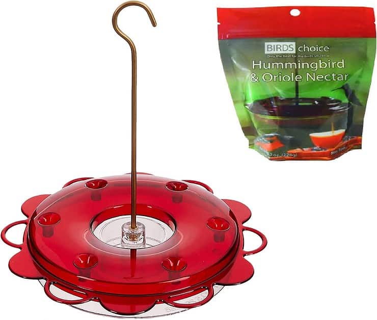 Naturesroom Hummingbird Feeder Kit by Birds Choice (Feeder with Nectar ...