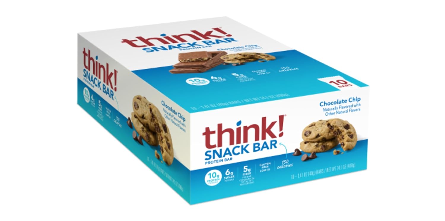think! Protein Bars, Chocolate Chip, 1.4 Oz (10 Count) Only $10.49