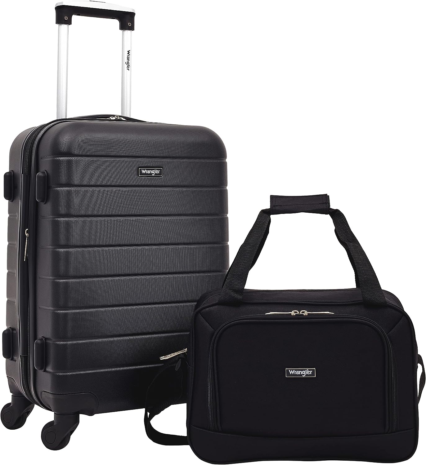 Wrangler Smart Luggage 2 Piece Set, Black, Only $53.99