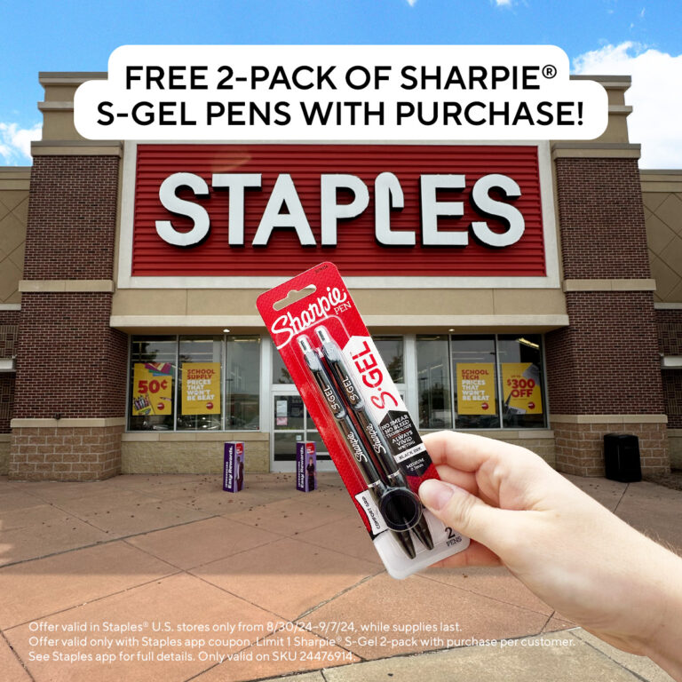 Tuesday Freebies - Free 2-Pack of Sharpie S-Gel Pens at Staples