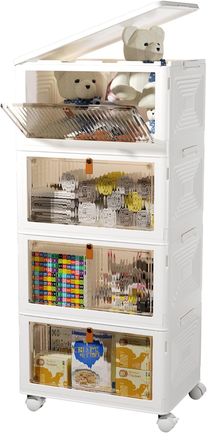 4 Tier Stackable Storage Bins with Lids Only $25.54
