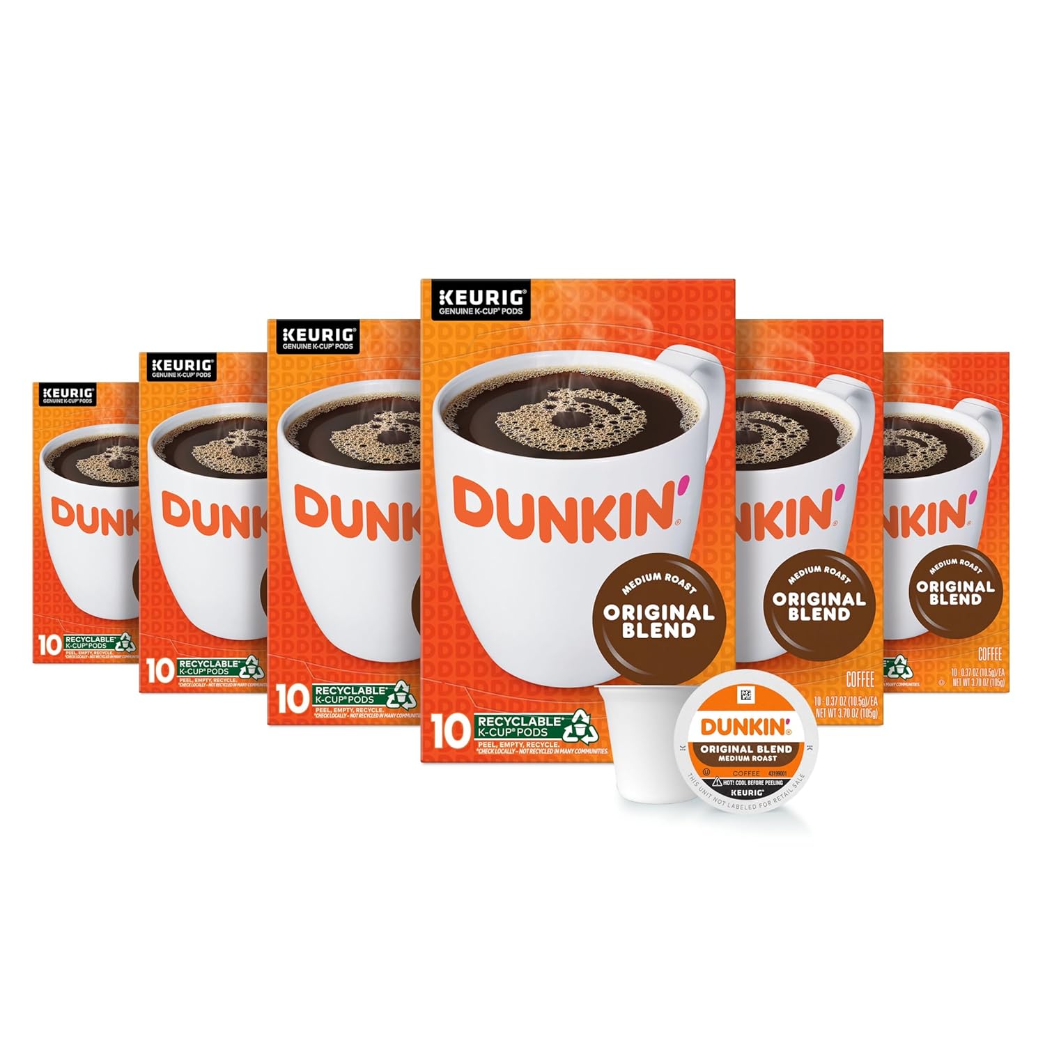 Dunkin' Original Blend Medium Roast Coffee, 60 Keurig K-Cup Pods Only ...