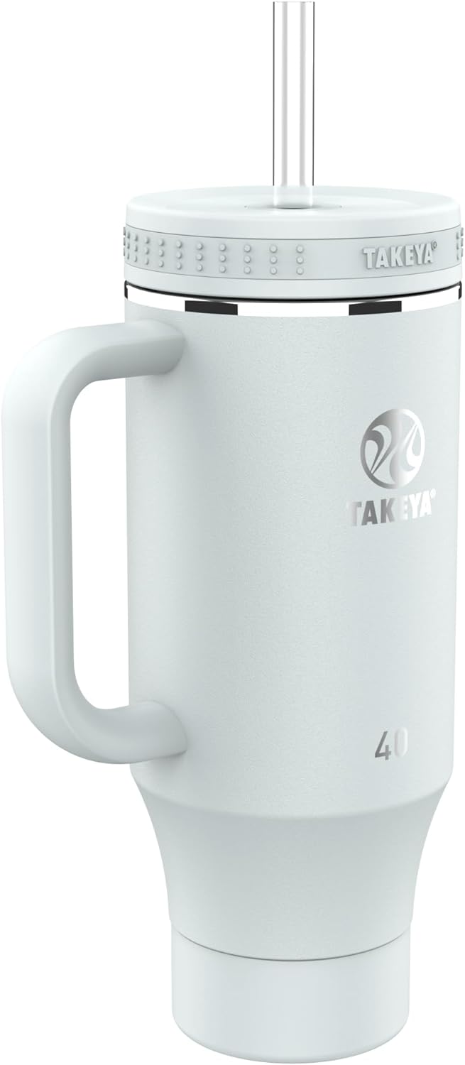 Takeya 40 oz Stainless Steel Tumbler with Lid and Two Straws Only $20