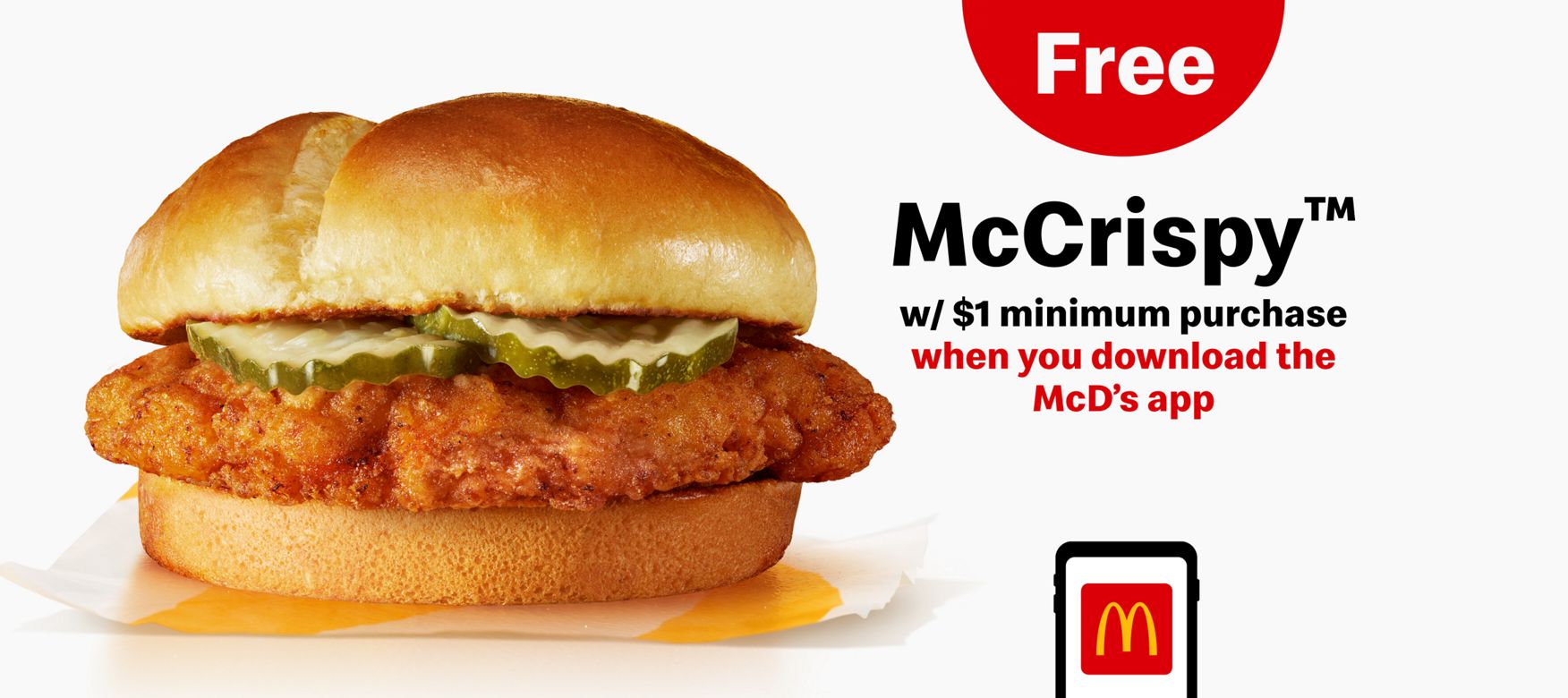 Saturday Freebies - Free McCrispy Chicken Sandwich at McDonald's