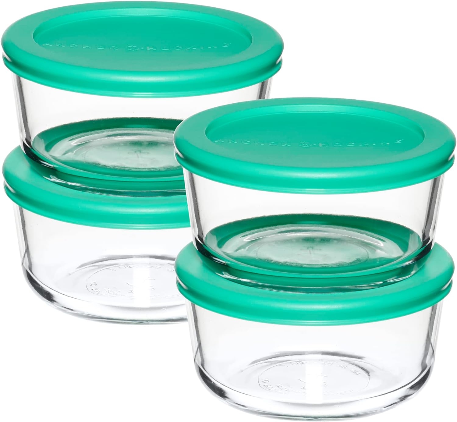 Anchor Hocking 2 Cup Glass Storage Containers with Lids, Set of 4 Only ...
