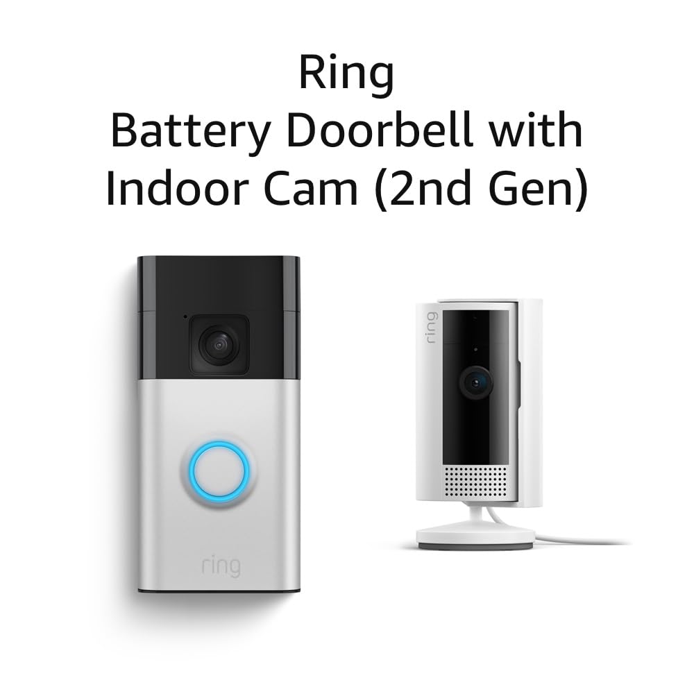 Ring Battery Doorbell with Ring Indoor Cam (2nd Gen) Only $69.99