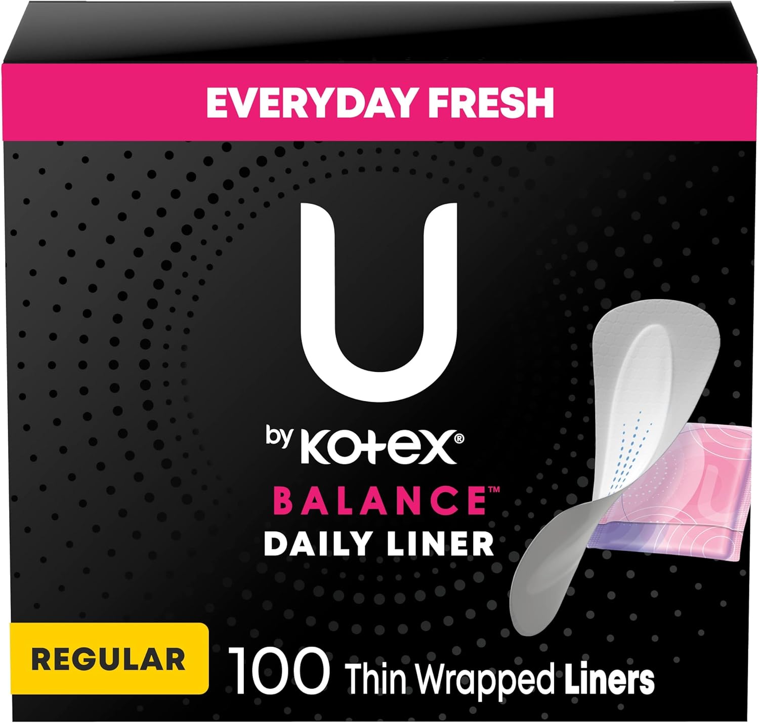 U by Kotex Balance Daily Panty Liners, Wrapped, 100 Count Only $3.50